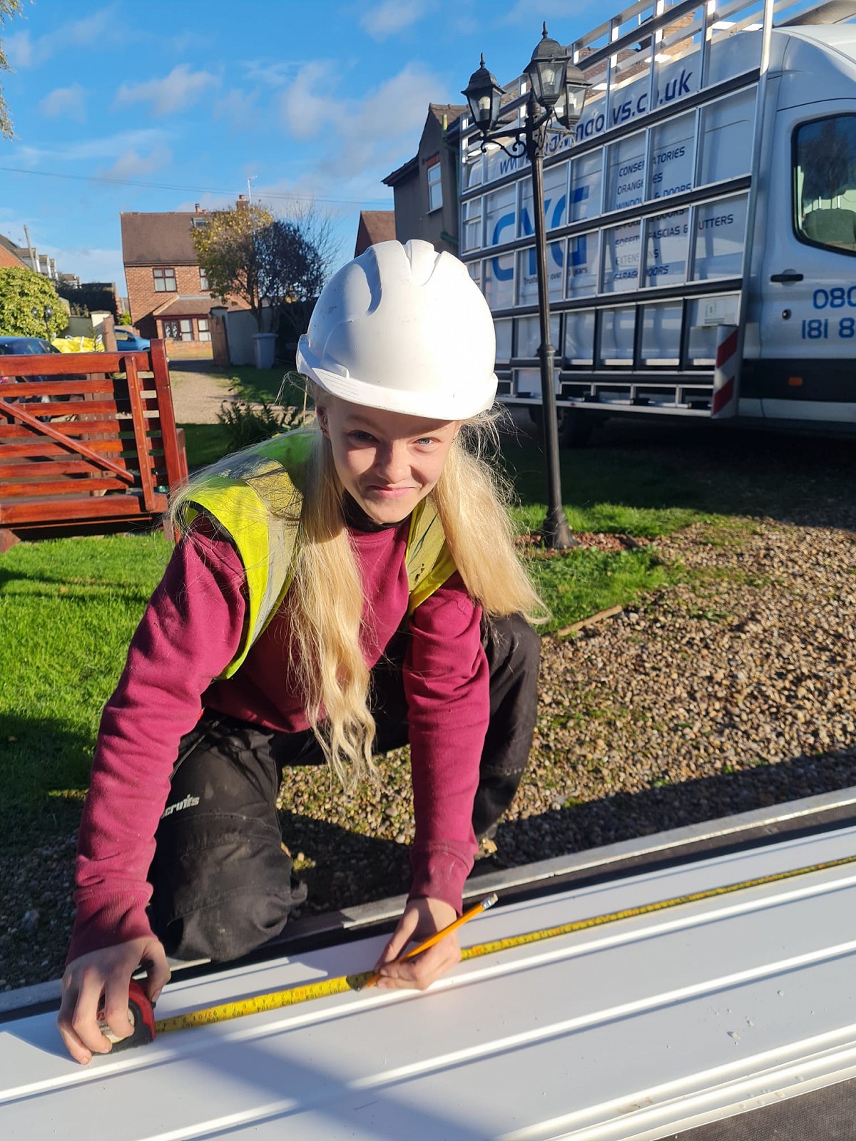 Teenage girl becomes one of a handful of female window fitters in the UK